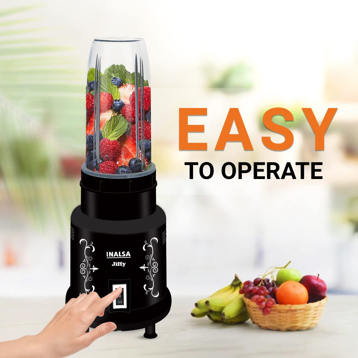 Inalsa Nutri Mixer-Jiffy, Grinder & Blender, Powerful 400W Motor ,Mult ...