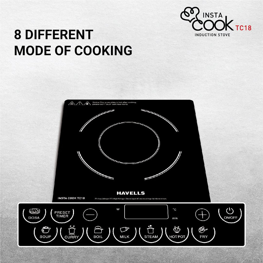 Havells Insta Cook TC 18 Induction Cooktop (Black, Touch Panel) – AS TRENDS