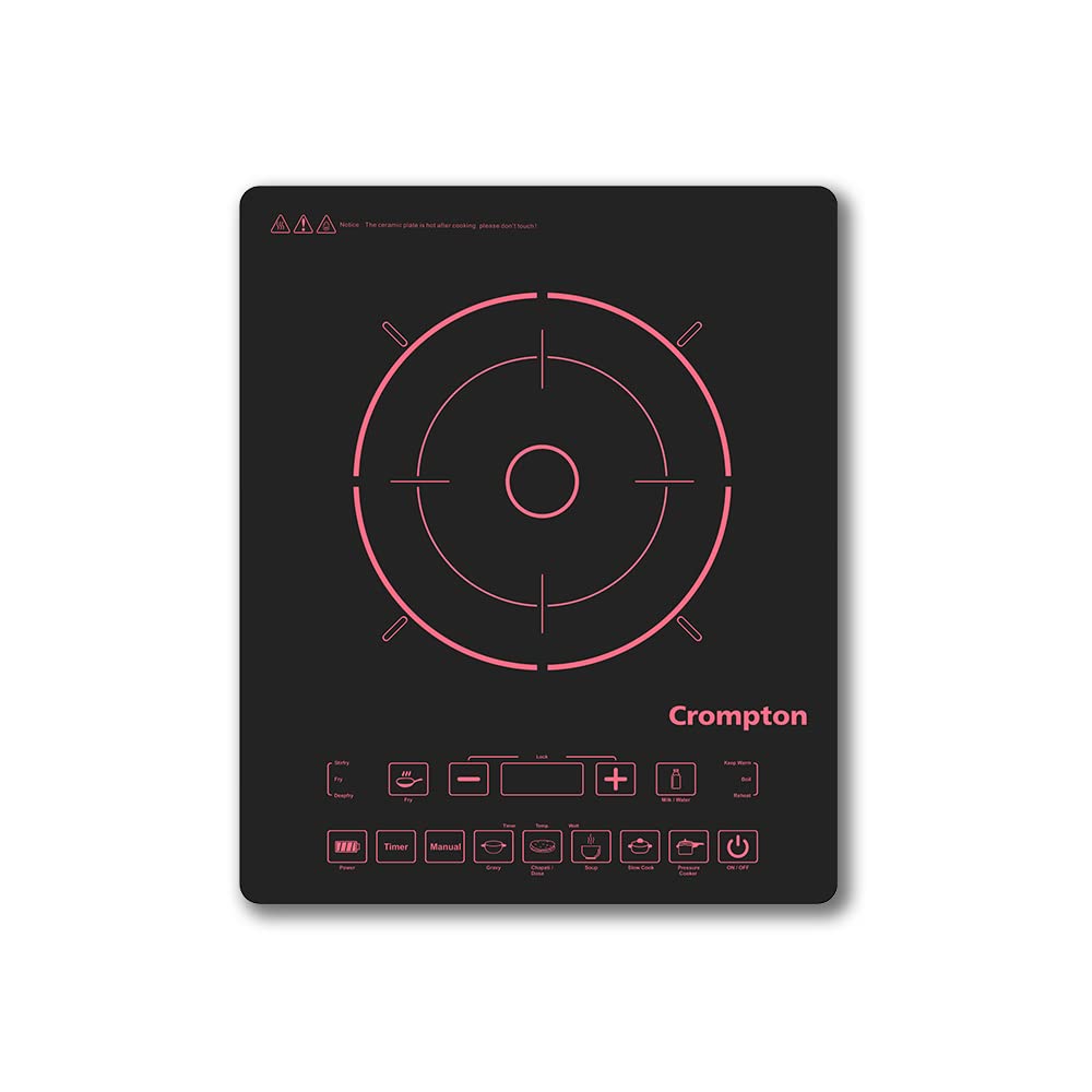Crompton ACGIC-INSTSERV200T Induction Cooktop (Black, Pink, Touch Pan ...
